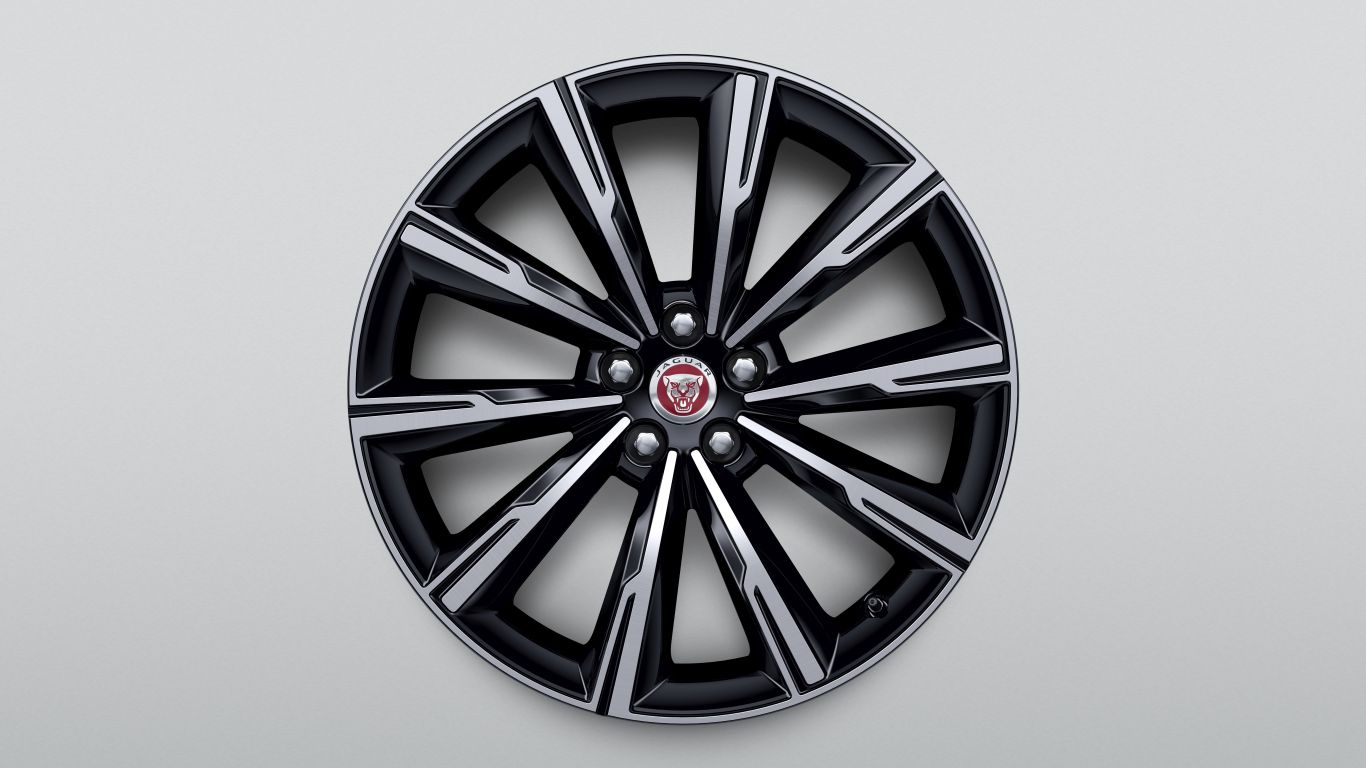 Alloy Wheel - 20" Style 1066, 10 spoke, Gloss Black Diamond Turned ...